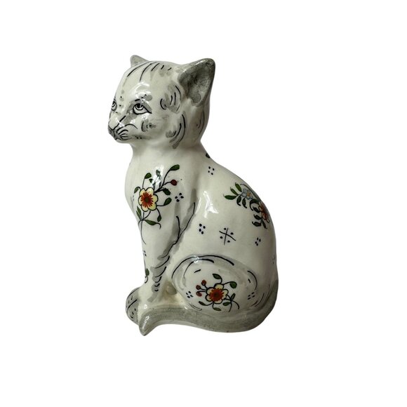 Accents | 2th Century French Faience Cat Floral France | Poshmark